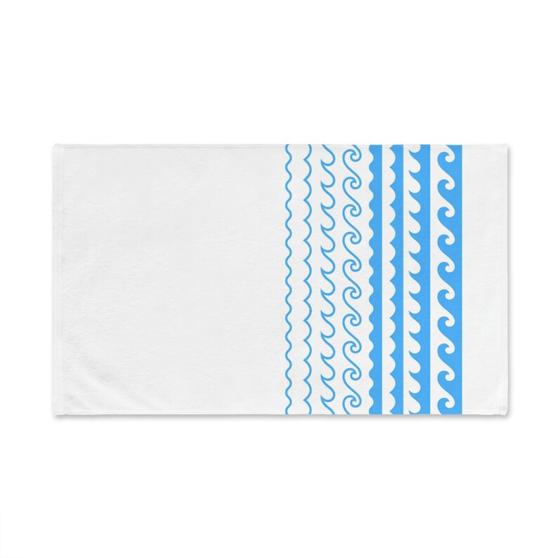 Ocean Wave Hand Towel, Nautical Bathroom Towel, Beach Hand Towel, Bath ...