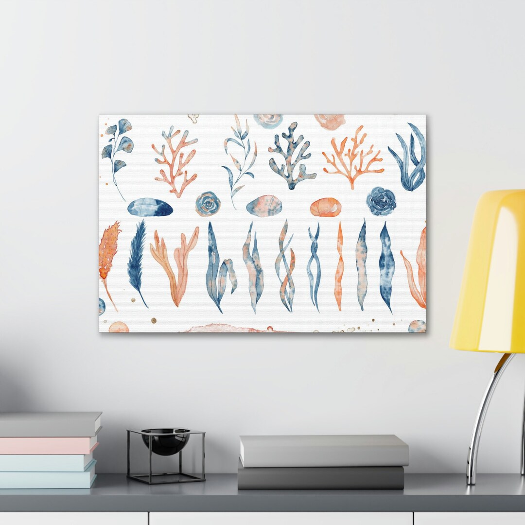 Painted Seascape Canvas Wall Art Print, Seascape Coastal Prints ...