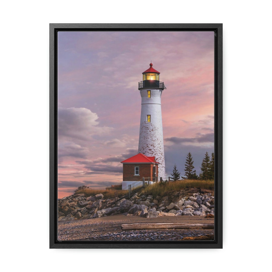 Painted Lighthouse Canvas Wall Art Print, Seascape Coastal Prints ...
