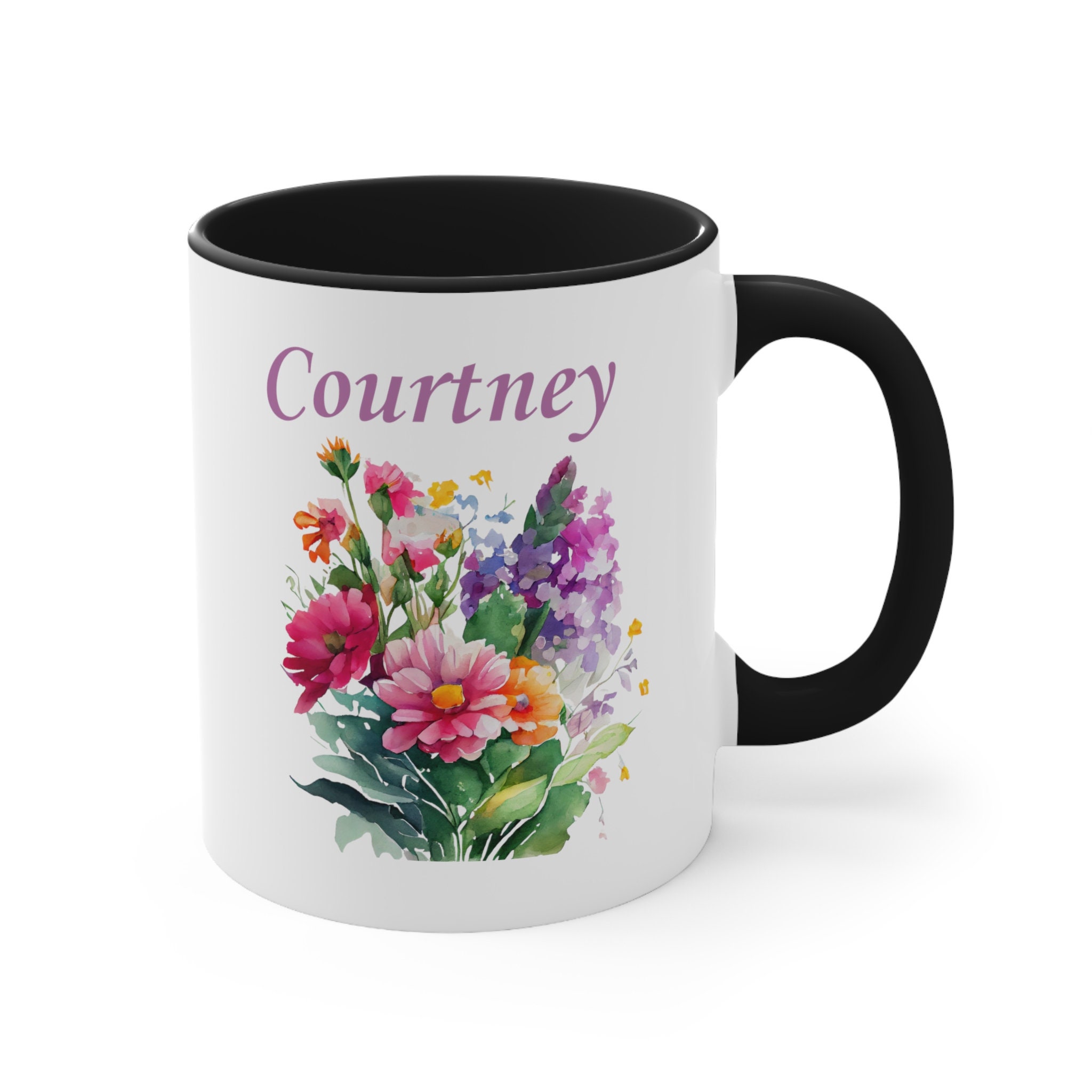 Personalized Aesthetic Wildflower Coffee Mug, Boho Botanical Mug ...