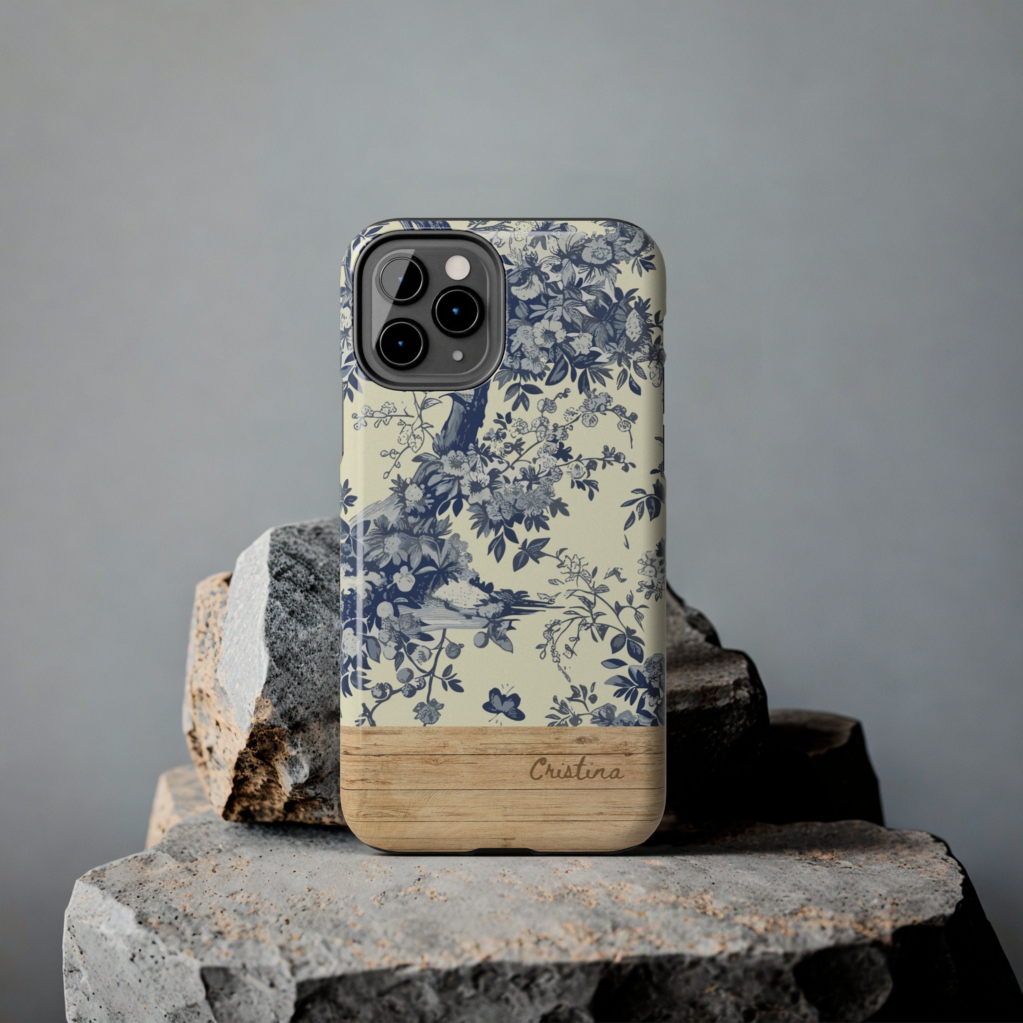 Vintage French Flower iPhone Case, Personalized Cell Phone Case, Floral ...