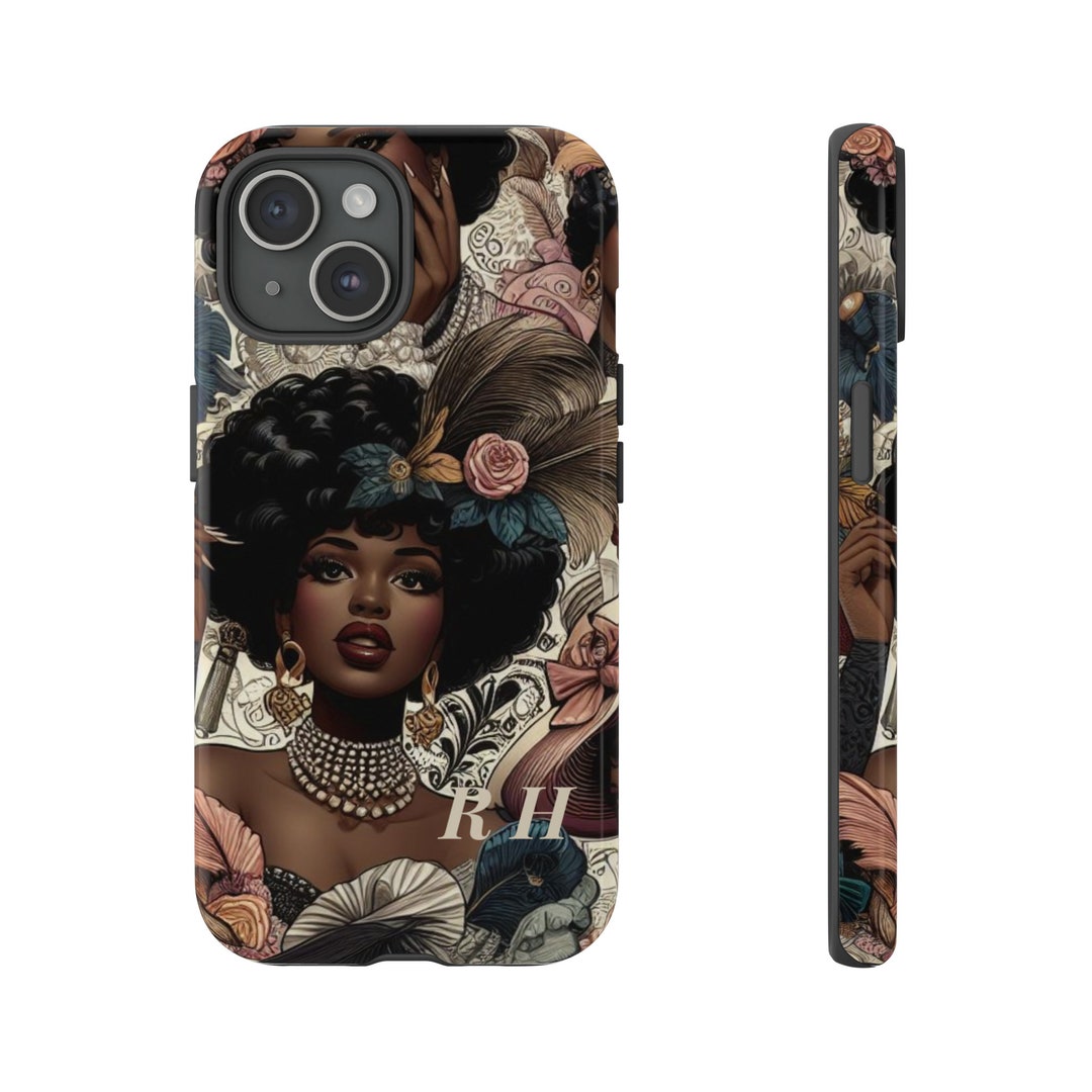 Coquette Black Woman Phone Case, Personalized Beautiful Woman iPhone ...