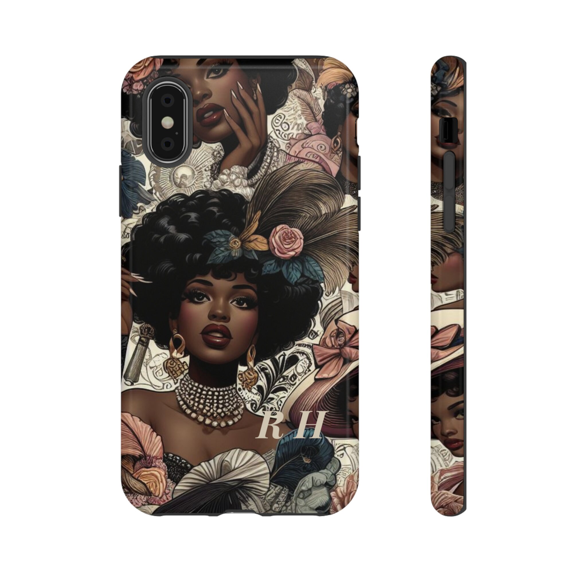 Coquette Black Woman Phone Case, Personalized Beautiful Woman iPhone ...