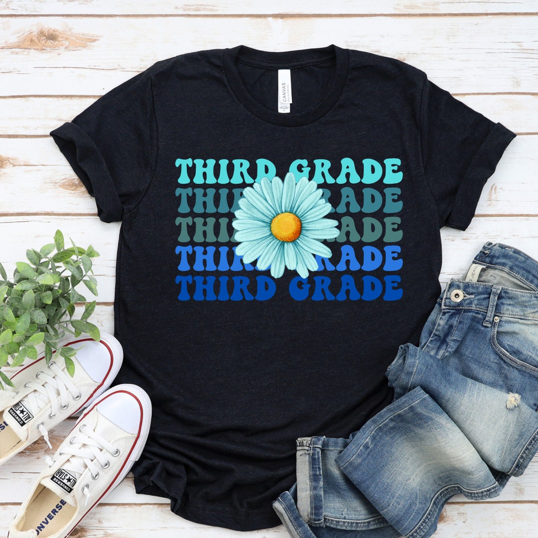 Personalized Third Grade Teacher Daisy T-shirt, Custom Teacher Staff ...