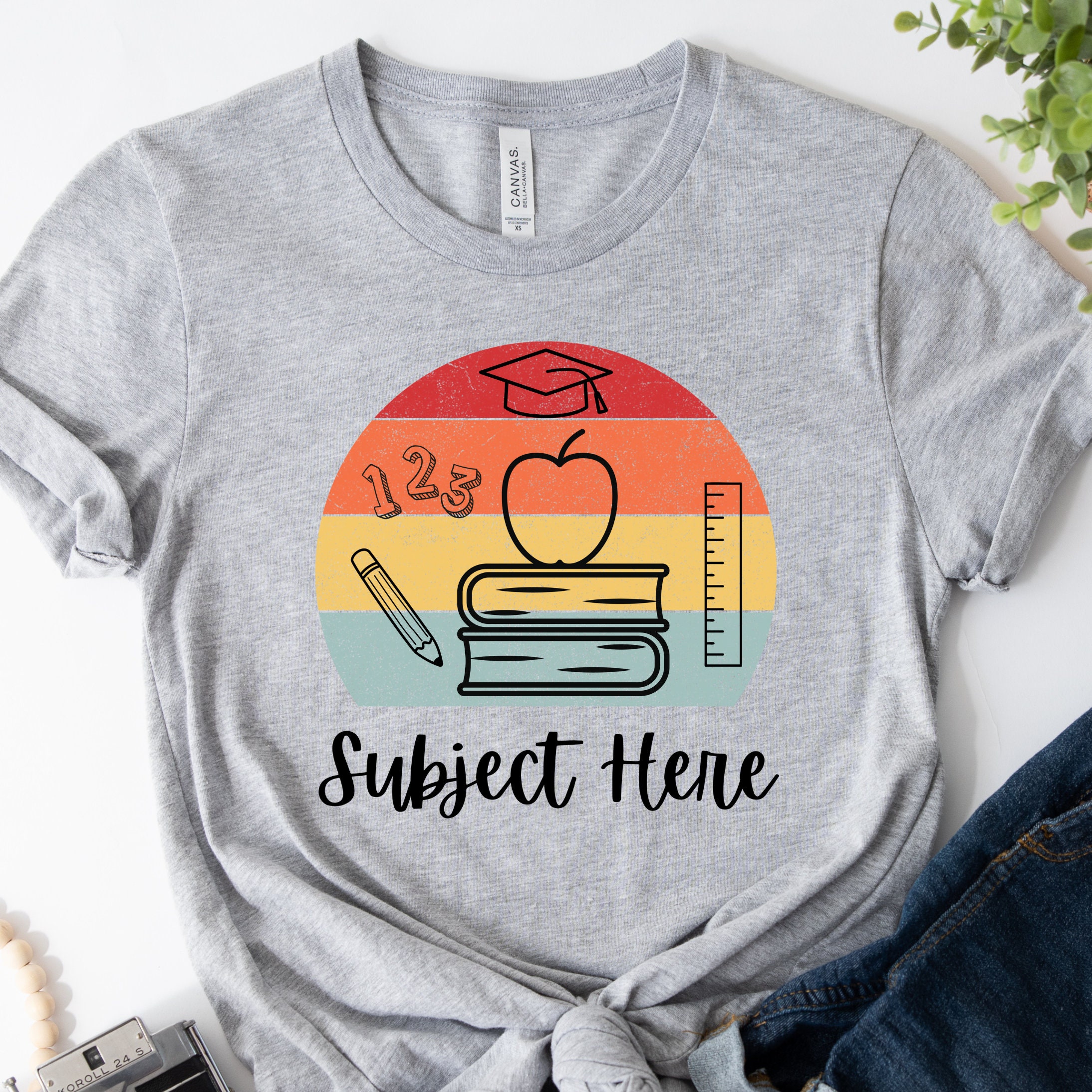Personalized School Staff T-shirt, House T-shirt, Retro Sunset Jeans ...