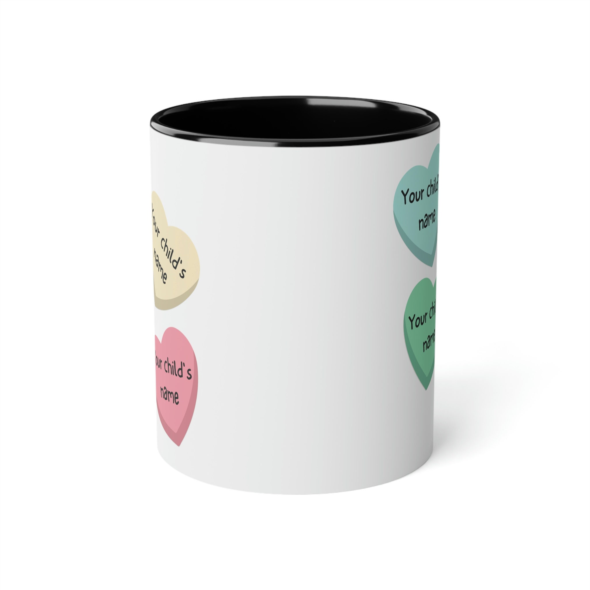 Personalized Mug With Kid's Names, Candy Heart Mug With Kid's Names ...