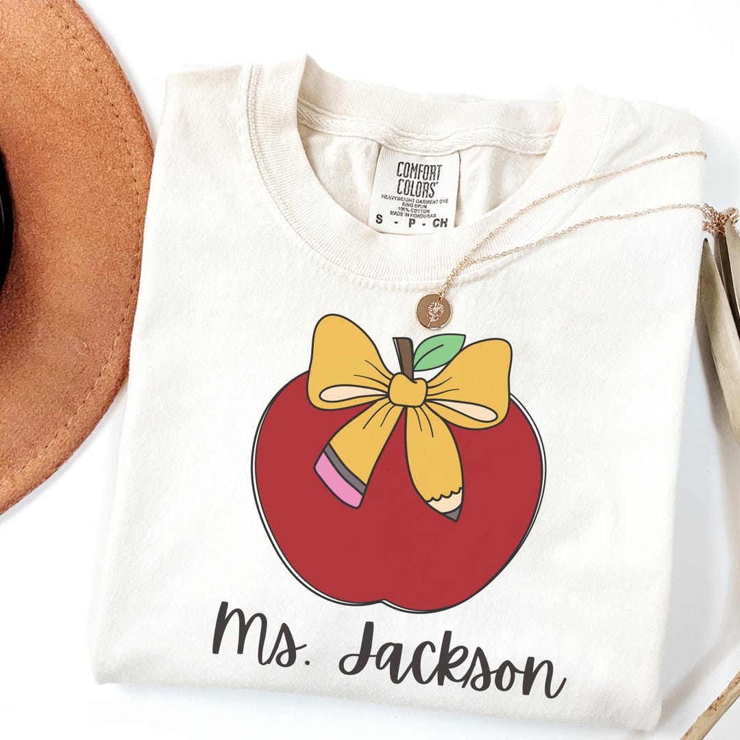Comfort Colors © Custom Teacher Shirt, Preppy Teacher Name Shirt ...
