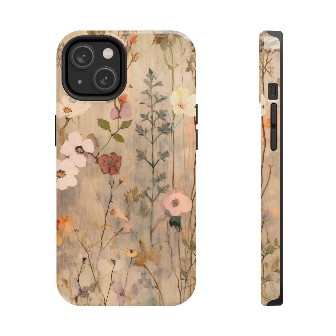 Wildflower iPhone Case, Pressed Flowers Protective Phone Case, Cottage ...