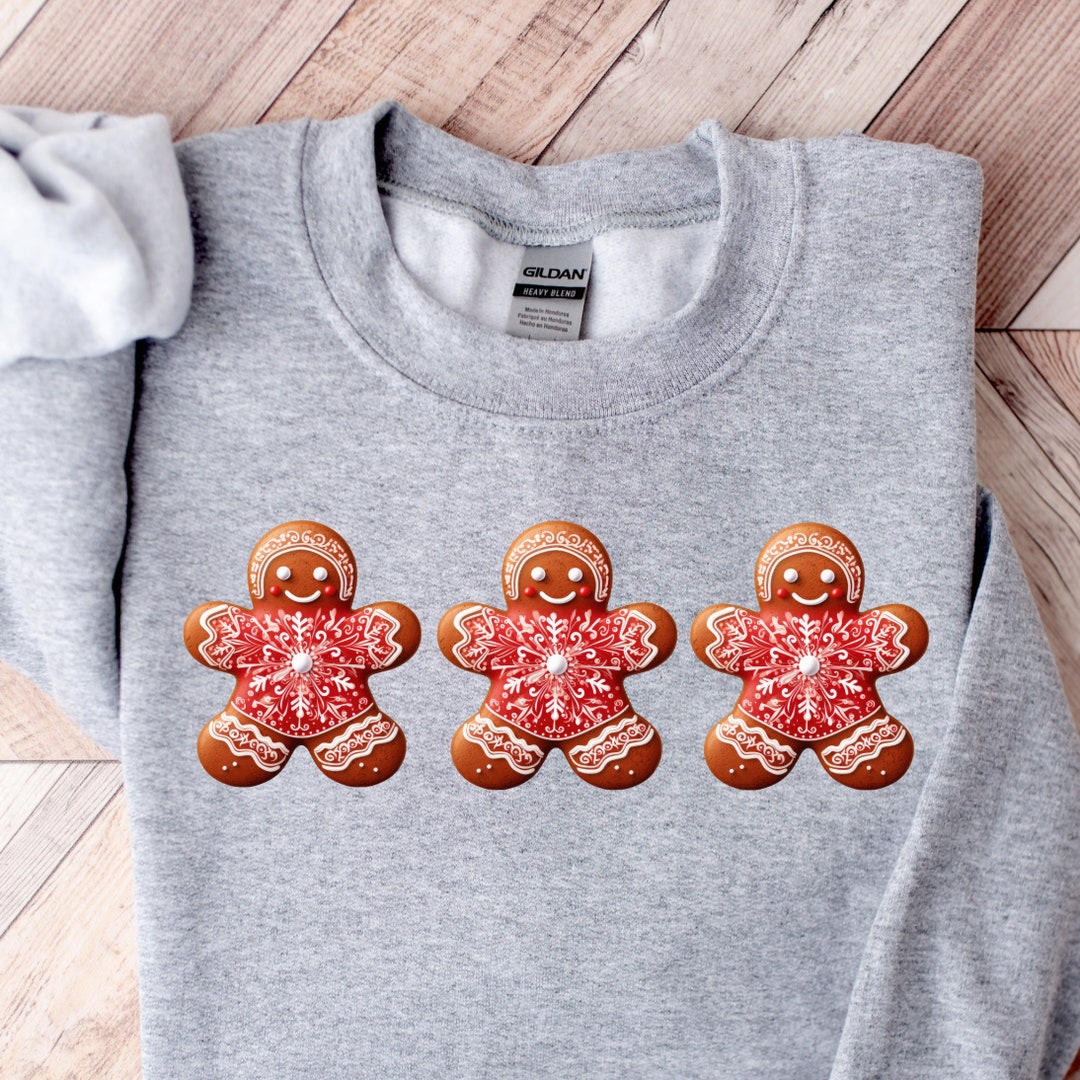 Gingerbread Sweatshirt, Festive Christmas Sweater With Gingerbread Men ...