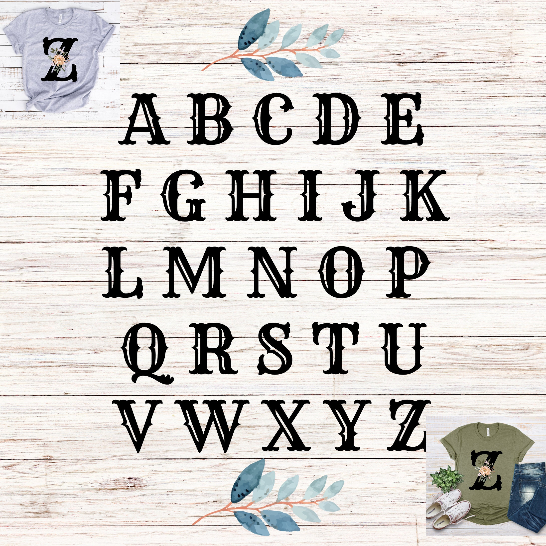 A to Z T-shirt, Alphabet Letter Tee, Boho Large Letter T-shirt ...