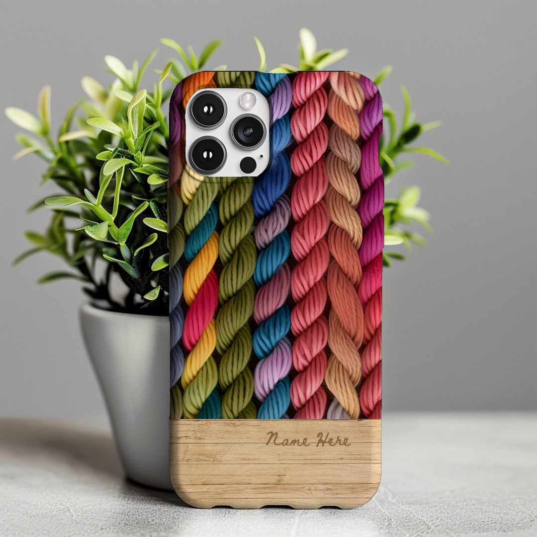 Crafter's iPhone Case, Personalized Gift for Crafters, Colorful Yarn ...