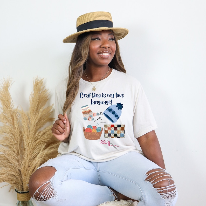 Crafting T-shirt With Knitting, Sewing, and Yarn, T-shirt for Crafters ...