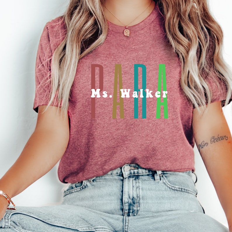 Personalized Paraprofessional T-shirt, Custom Para Name Shirt, Educator ...