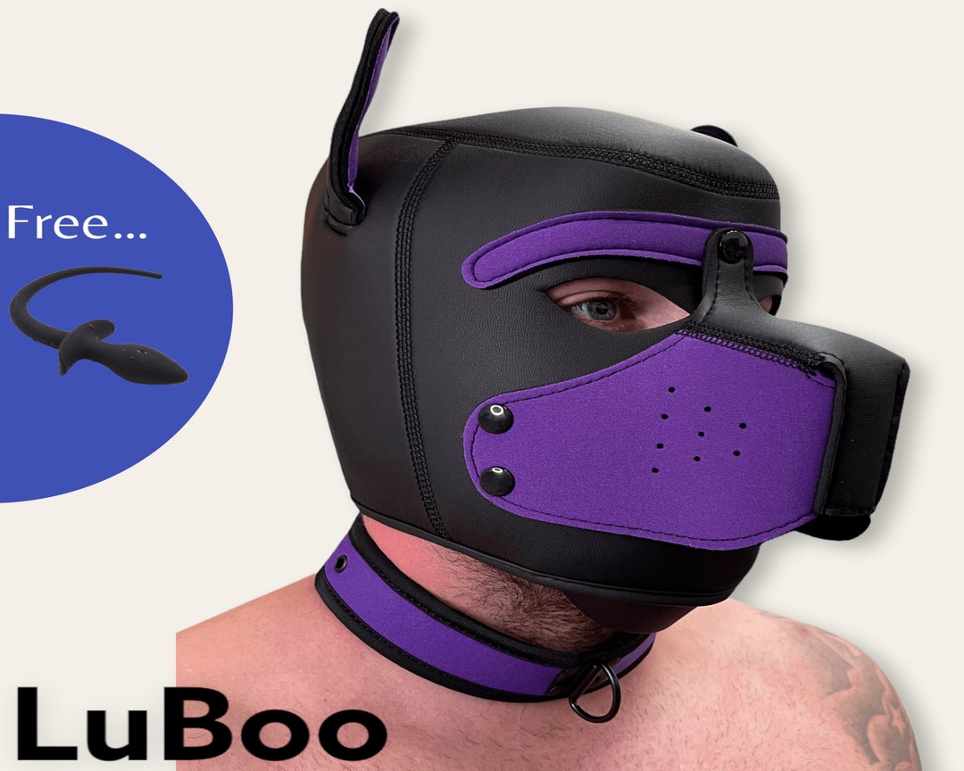 Leather Dog Mask Puppy Cosplay Pup Role Play With Free Tail - Etsy