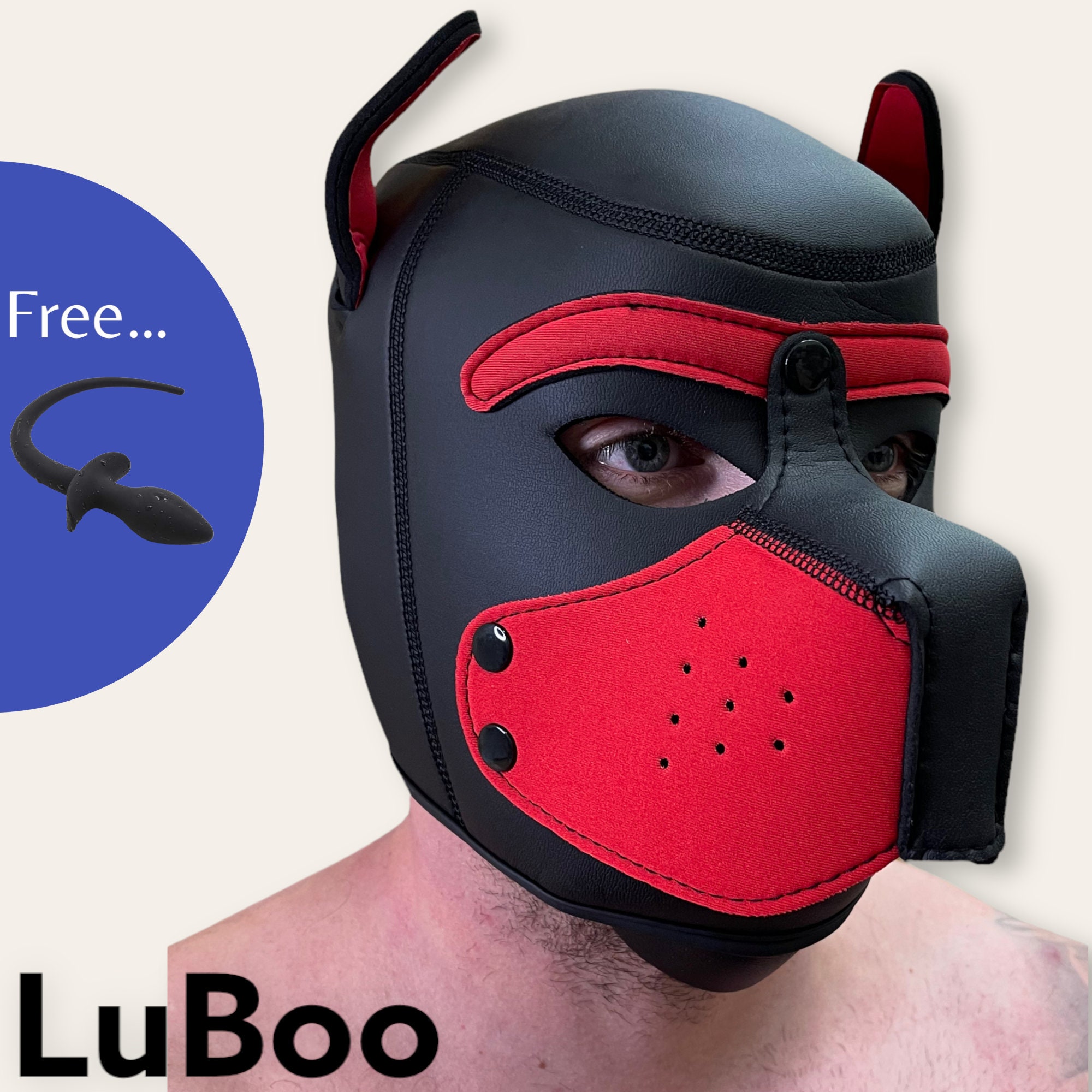 Leather Dog Mask Puppy Cosplay Pup Role Play With Free Tail - Etsy UK
