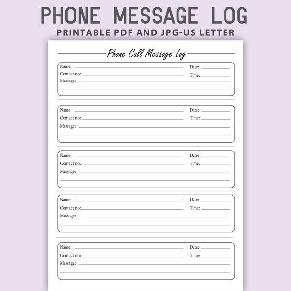 Communication Log Template - Etsy