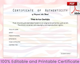 Letter of Authenticity Template - Etsy