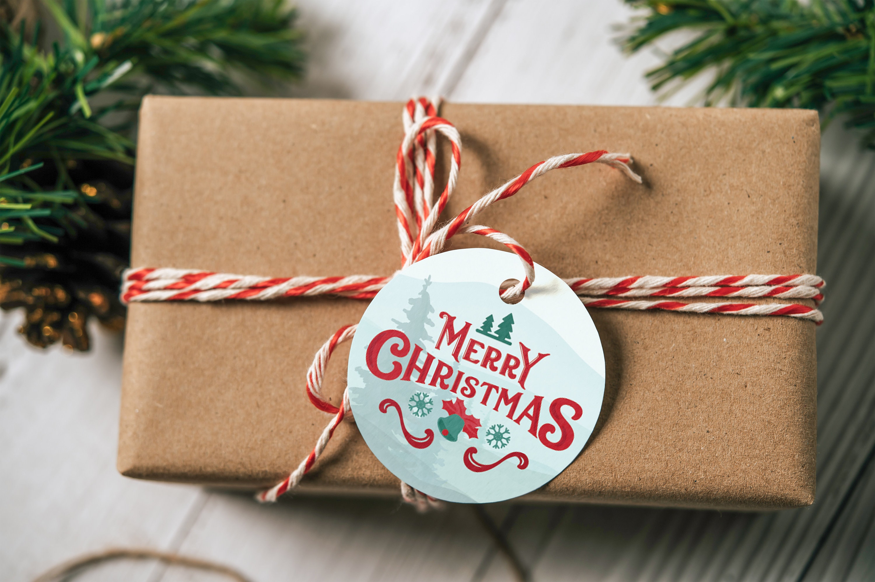 Merry Christmas Tags PDF, 6 Different Digital Designs for Merry ...