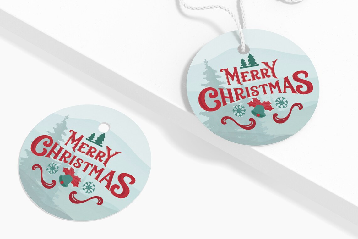 Merry Christmas Tags PDF, 6 Different Digital Designs for Merry ...