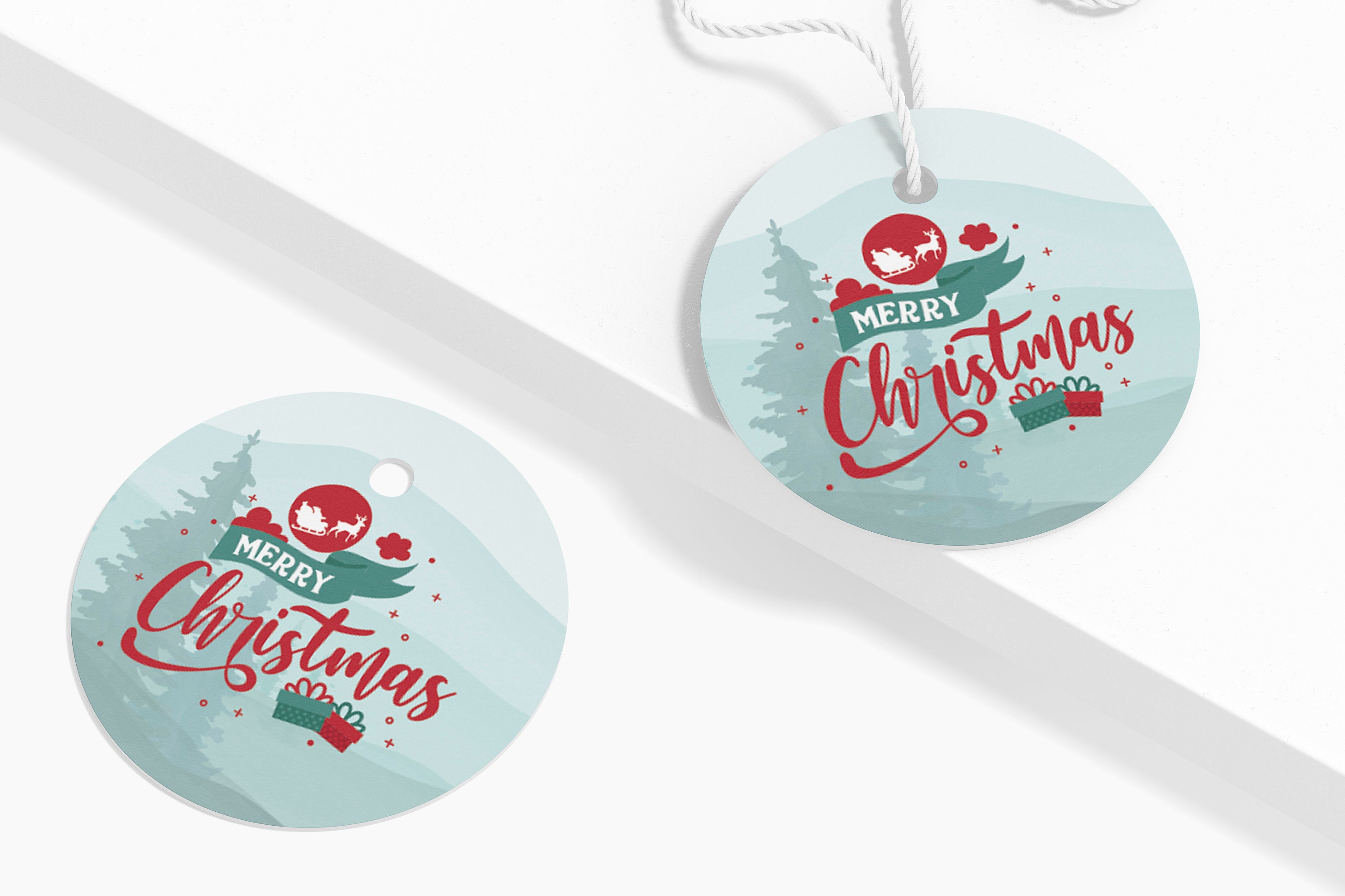 Merry Christmas Tags PDF, 6 Different Digital Designs for Merry ...