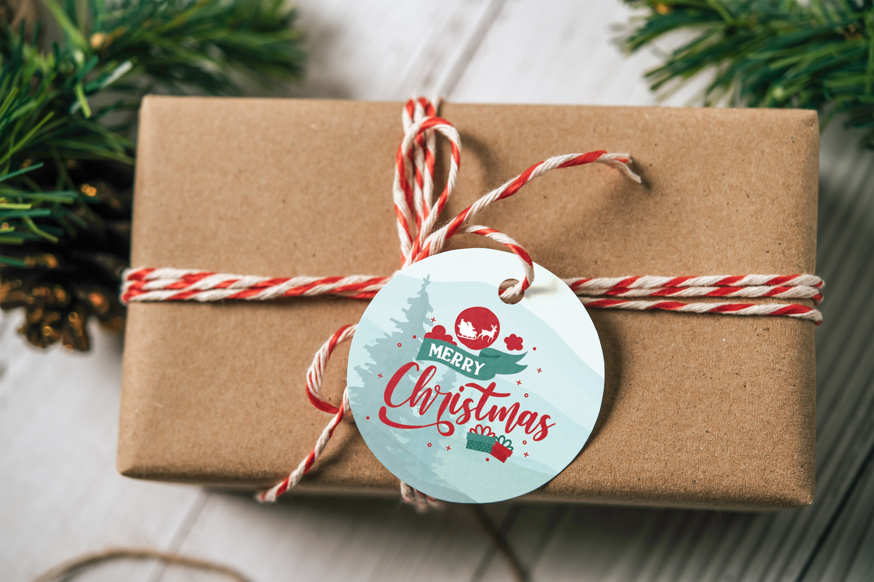 Merry Christmas Tags PDF, 6 Different Digital Designs for Merry ...