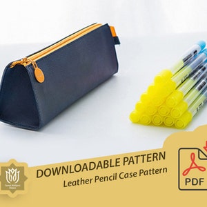 Leather Zip Pen/pencil Holder Pattern, Slim Cosmetic Case Pattern ...