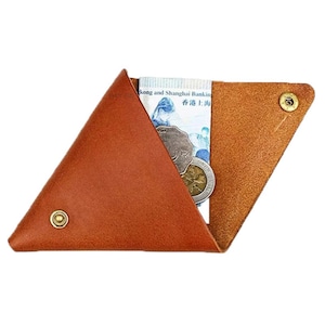 Triangle Leather Purse PDF Pattern; DIY Leather Minimalist Coin Purse ...