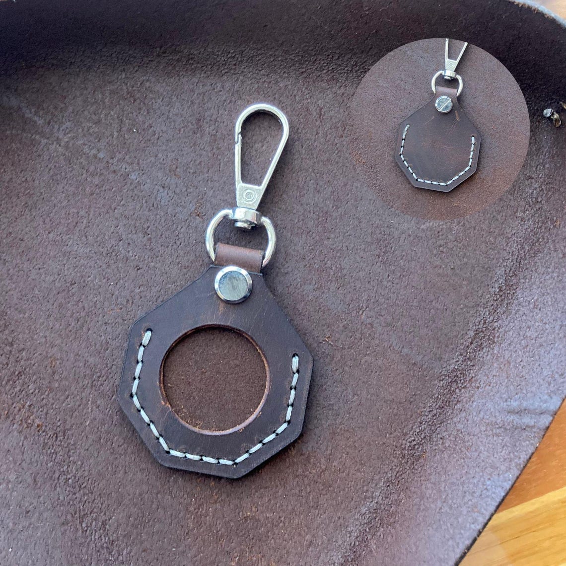 Leather AirTag Keychains PDF Pattern, AirTag Case Keyring, Keychain for ...