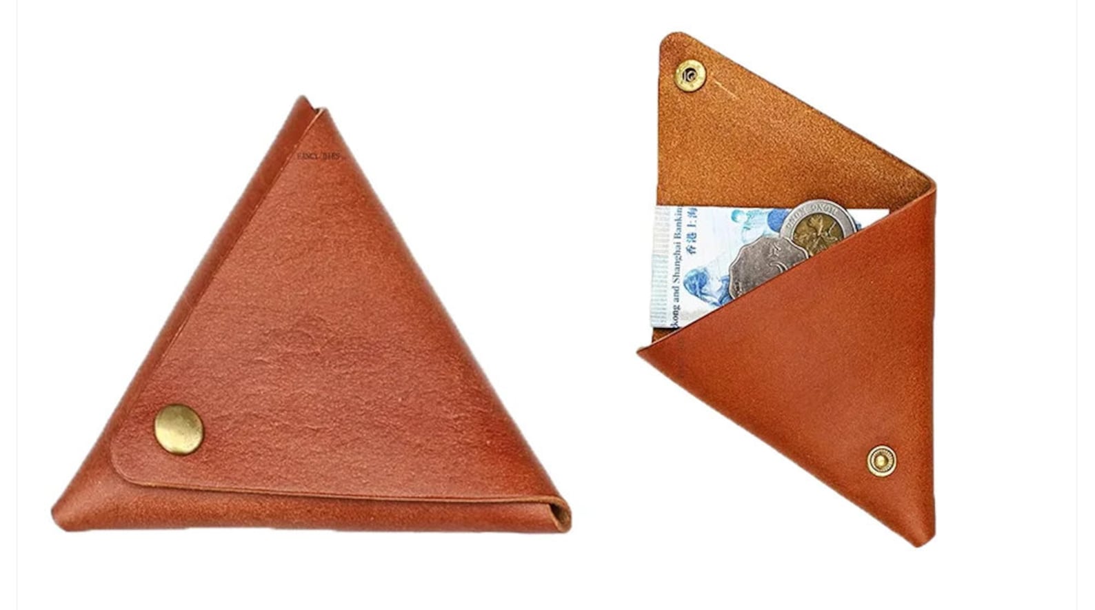 Triangle Leather Purse PDF Pattern; DIY Leather Minimalist Coin Purse ...