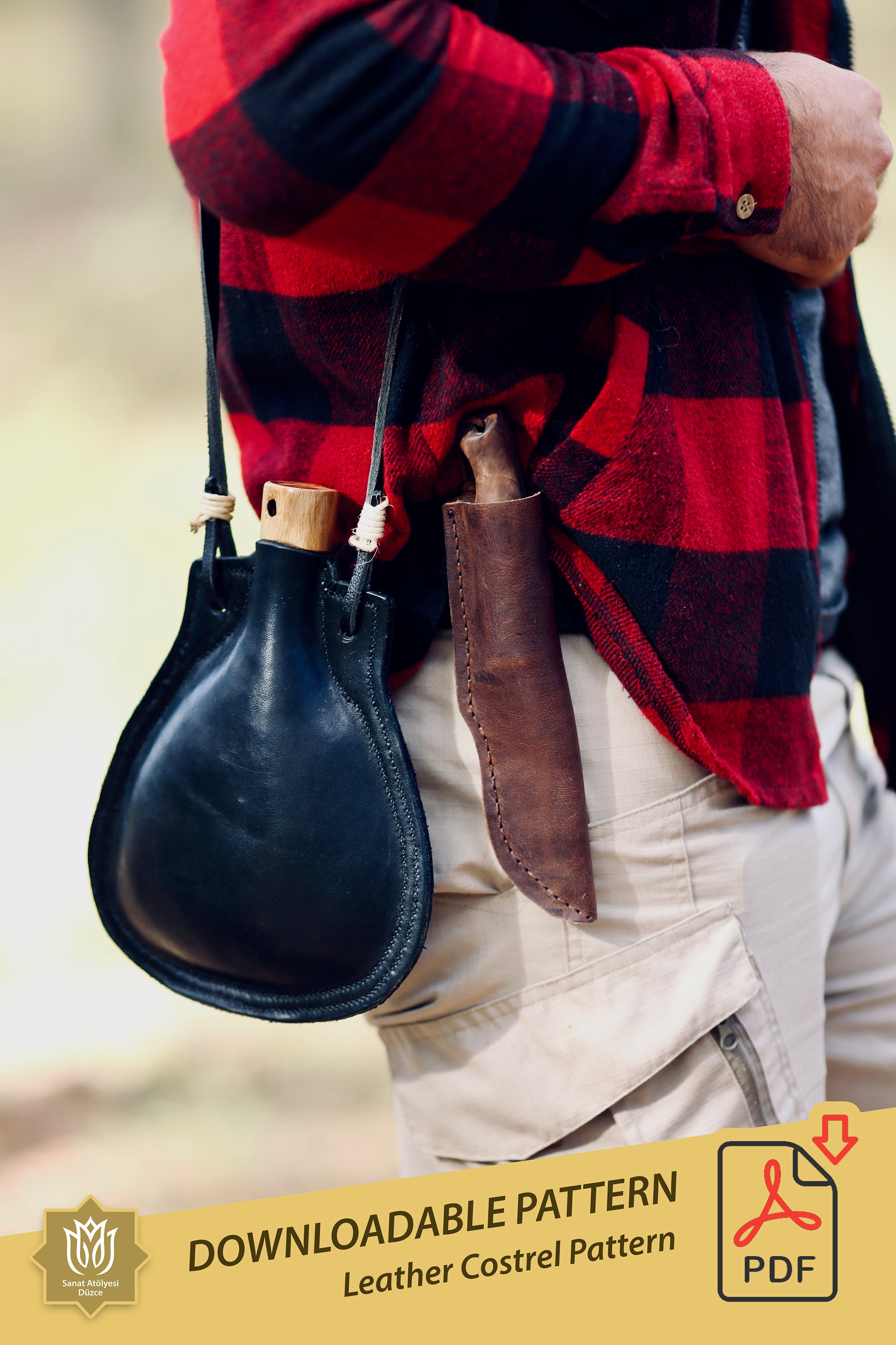 Downloadable Leather Costrel Pattern PDF - Digital Product - Leather ...