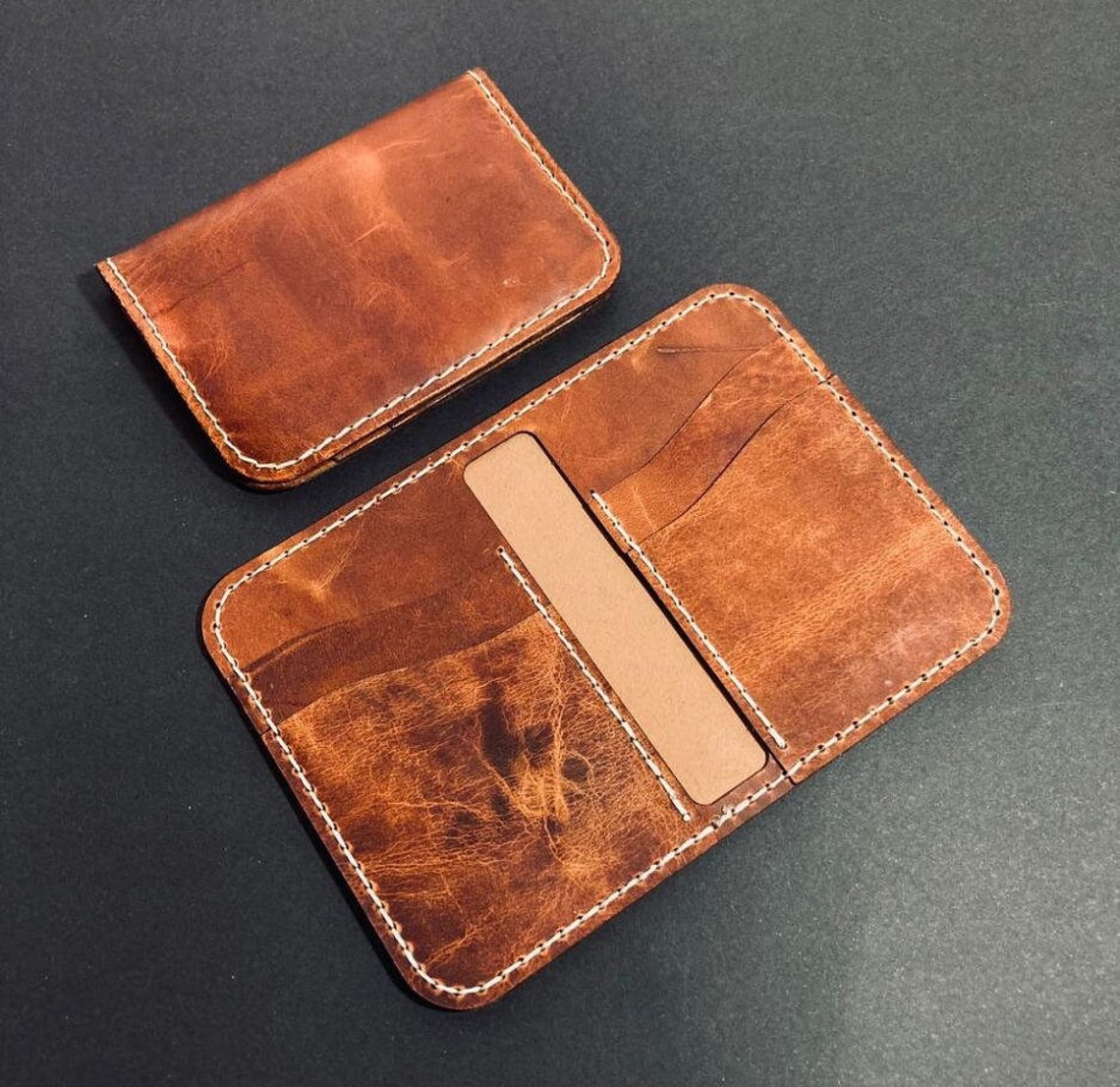 Leather Bifold Wallet PDF Pattern, Downloadable Minimalist Leather Slim ...