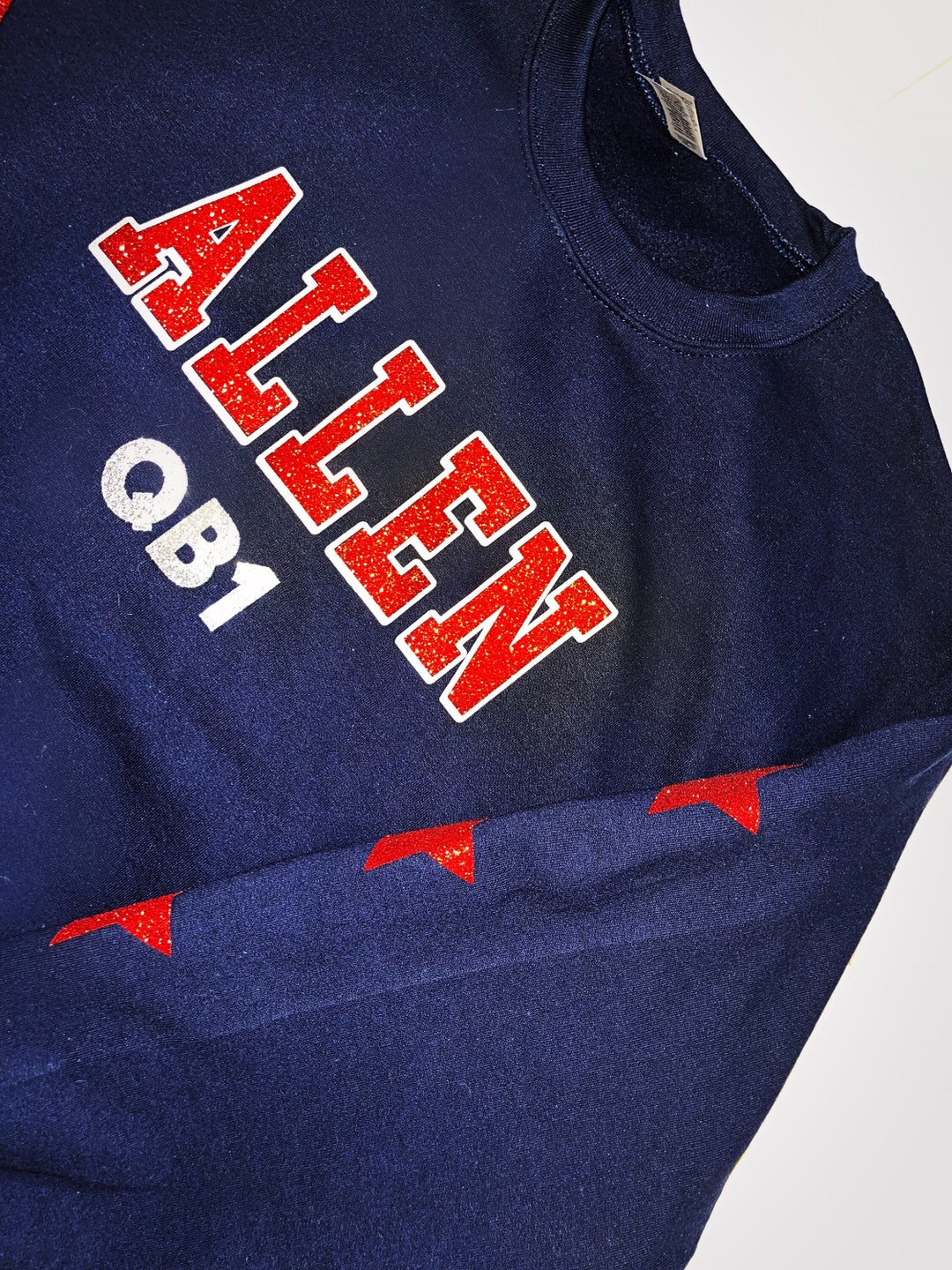 Josh Allen QB1 Crewneck, Buffalo Football, Quarterback, Star Sleeve ...