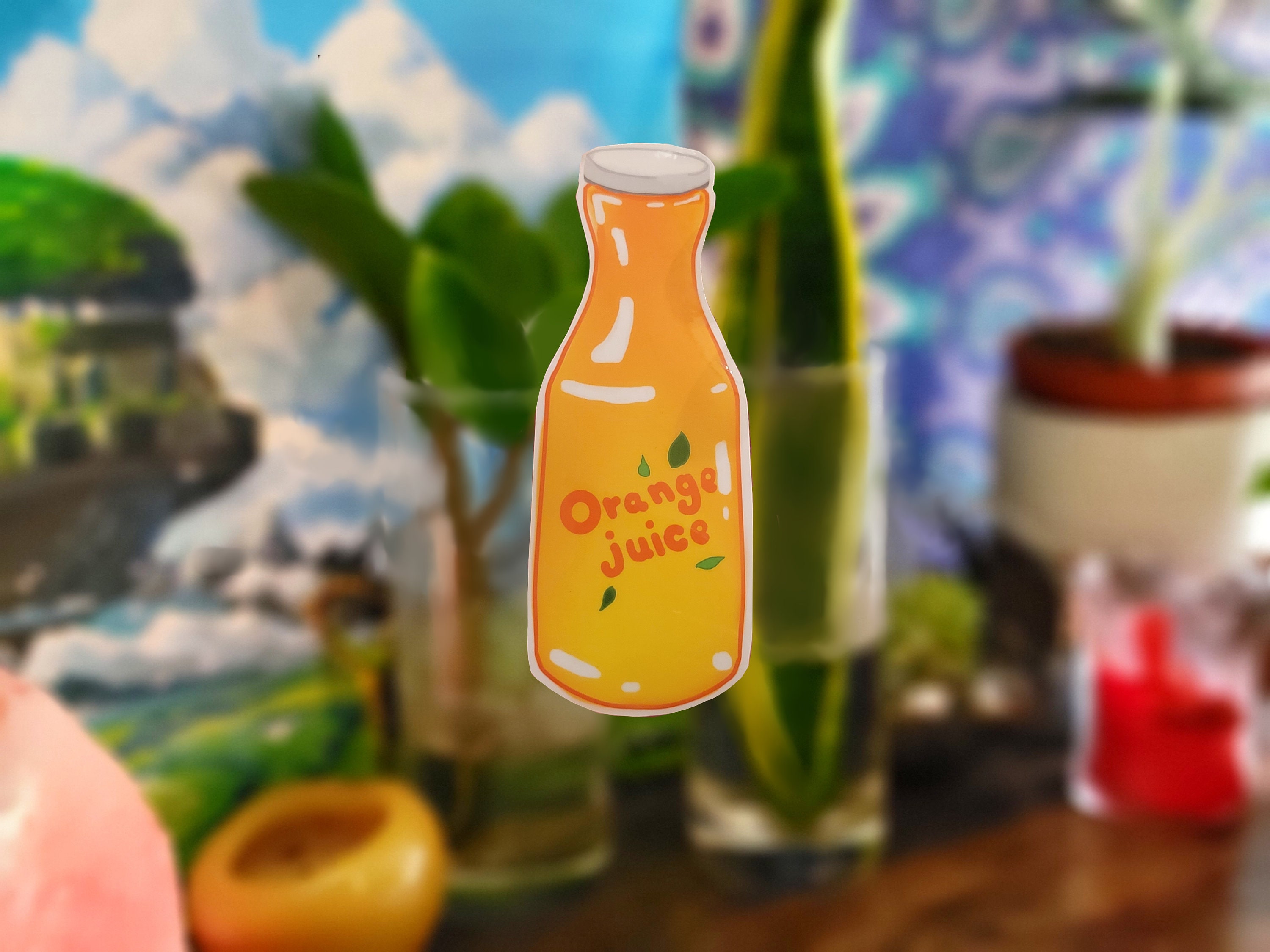 Orange Juice Sticker | Juice Sticker | Vinyl Laminated Sticker | Laptop ...