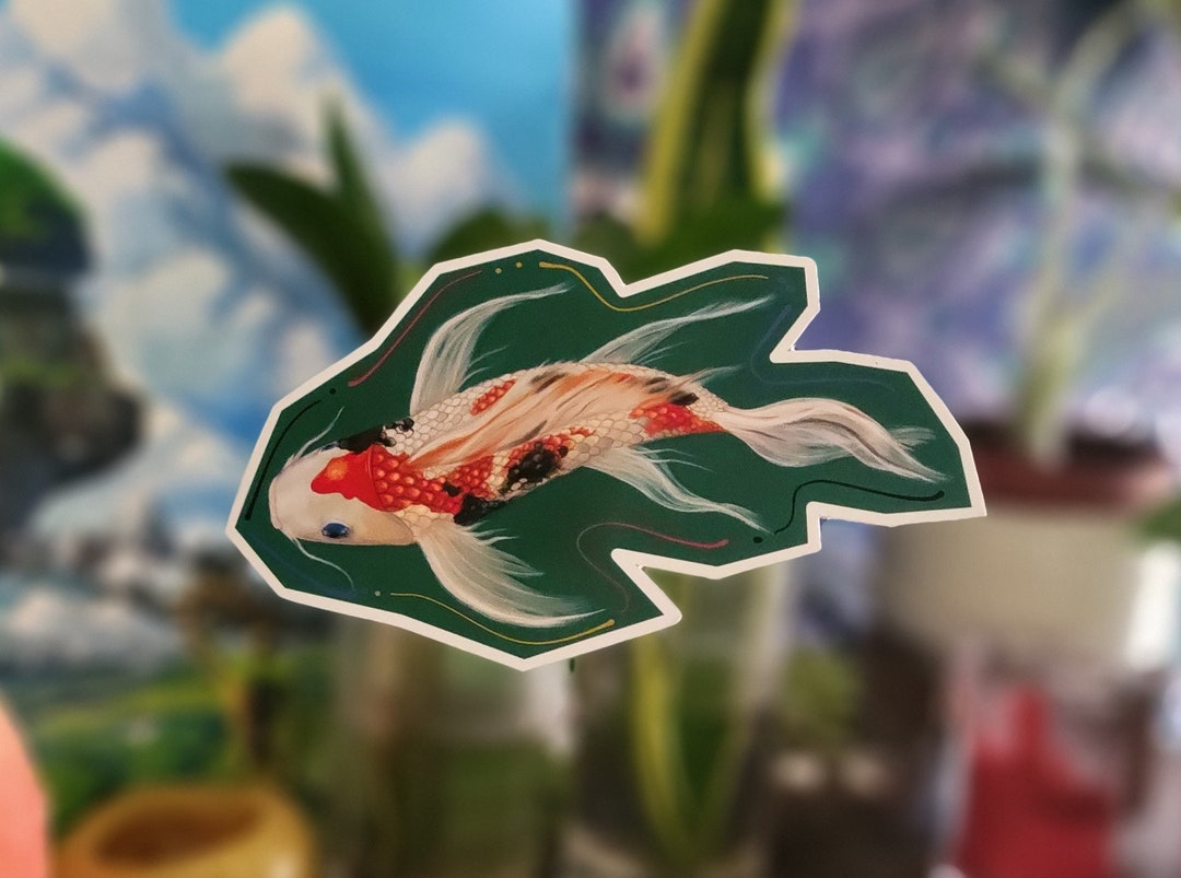 Koi Fish Sticker | Aesthetic Sticker | Art Sticker| Vinyl Laminated ...