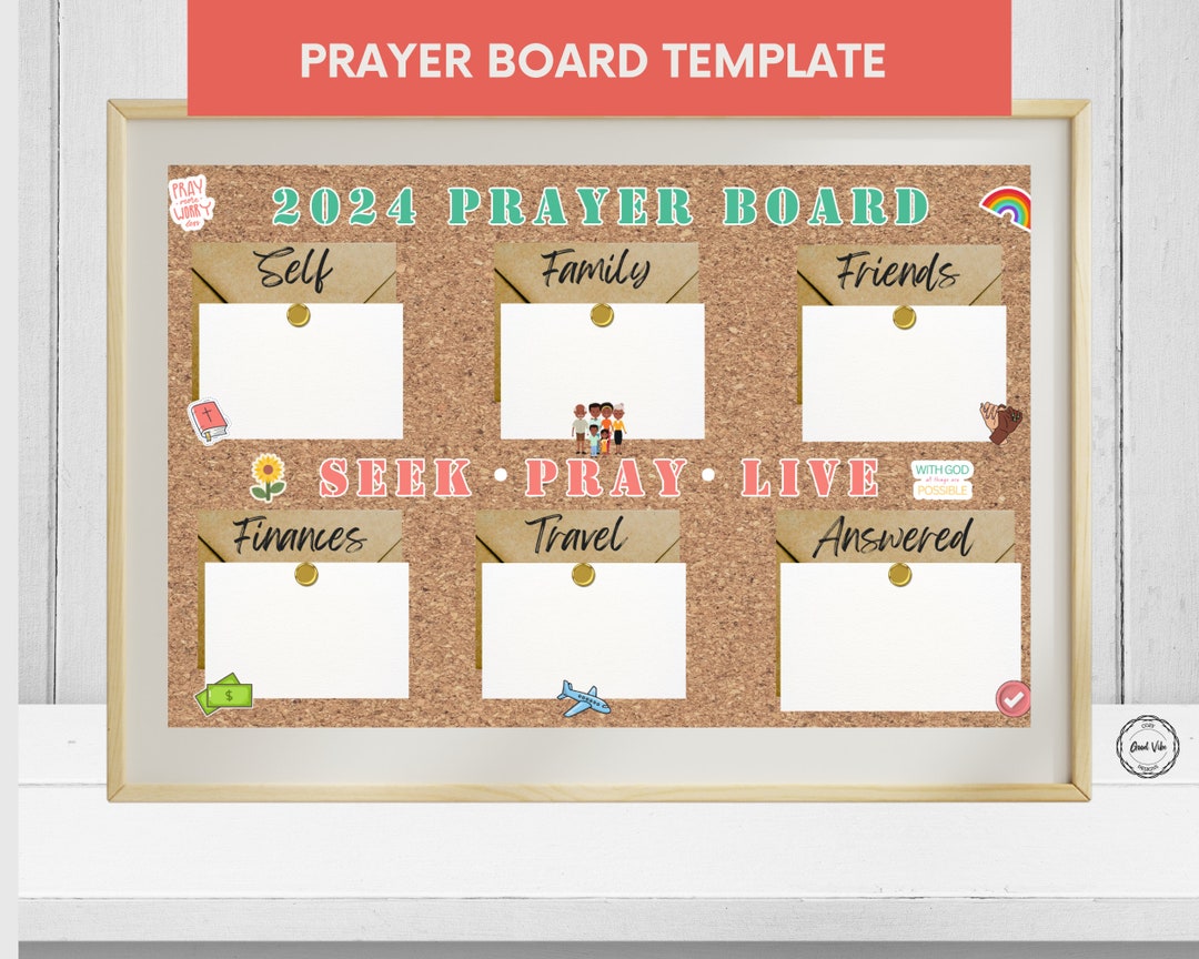 Prayer Board Template, 2024 Vision Board Printables for Women and Men ...
