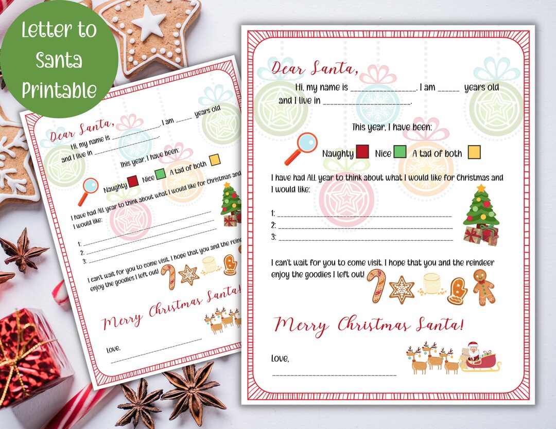 Dear Santa Letter | Kid's Letter to Santa | Christmas Activity ...