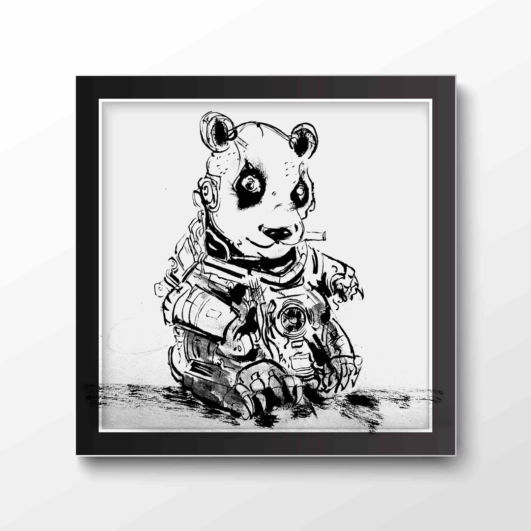 Original and Unique Ink Drawing of a Panda - Etsy