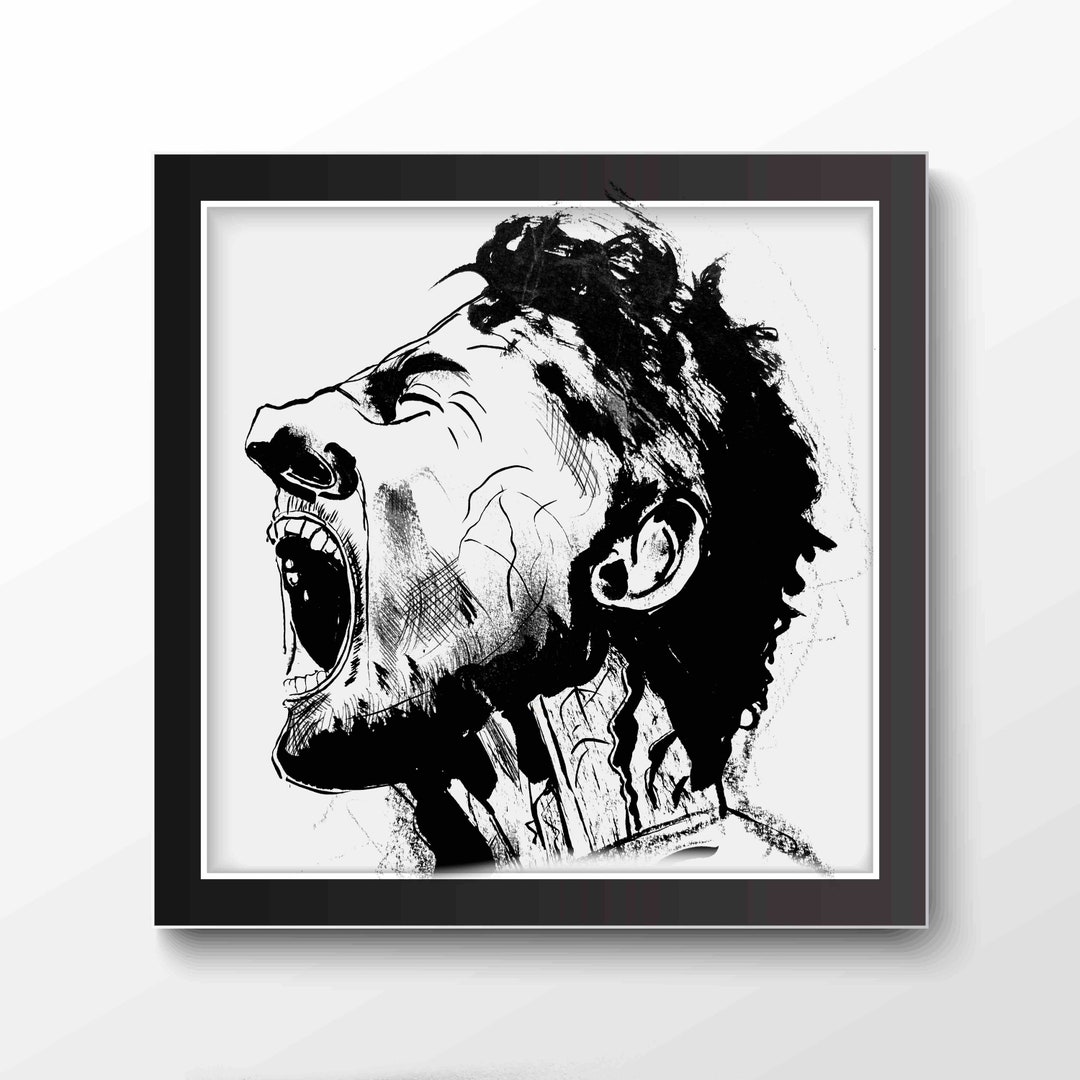 Original and Unique Ink Drawing of a Man - Etsy