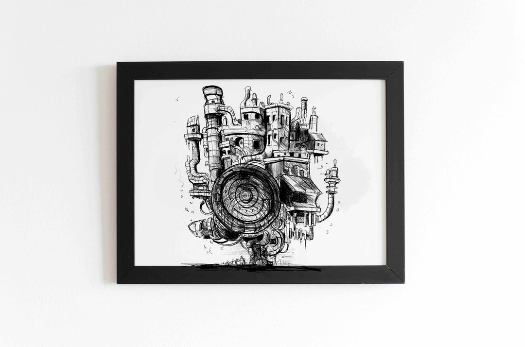 Original and Unique Ink Drawing of an Imaginary City With Bic Pen - Etsy