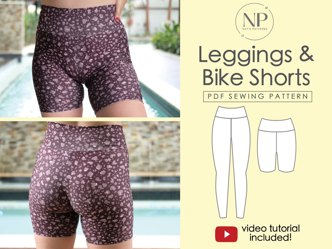 High Waist Leggings and Bike Shorts PDF Sewing Pattern Make - Etsy