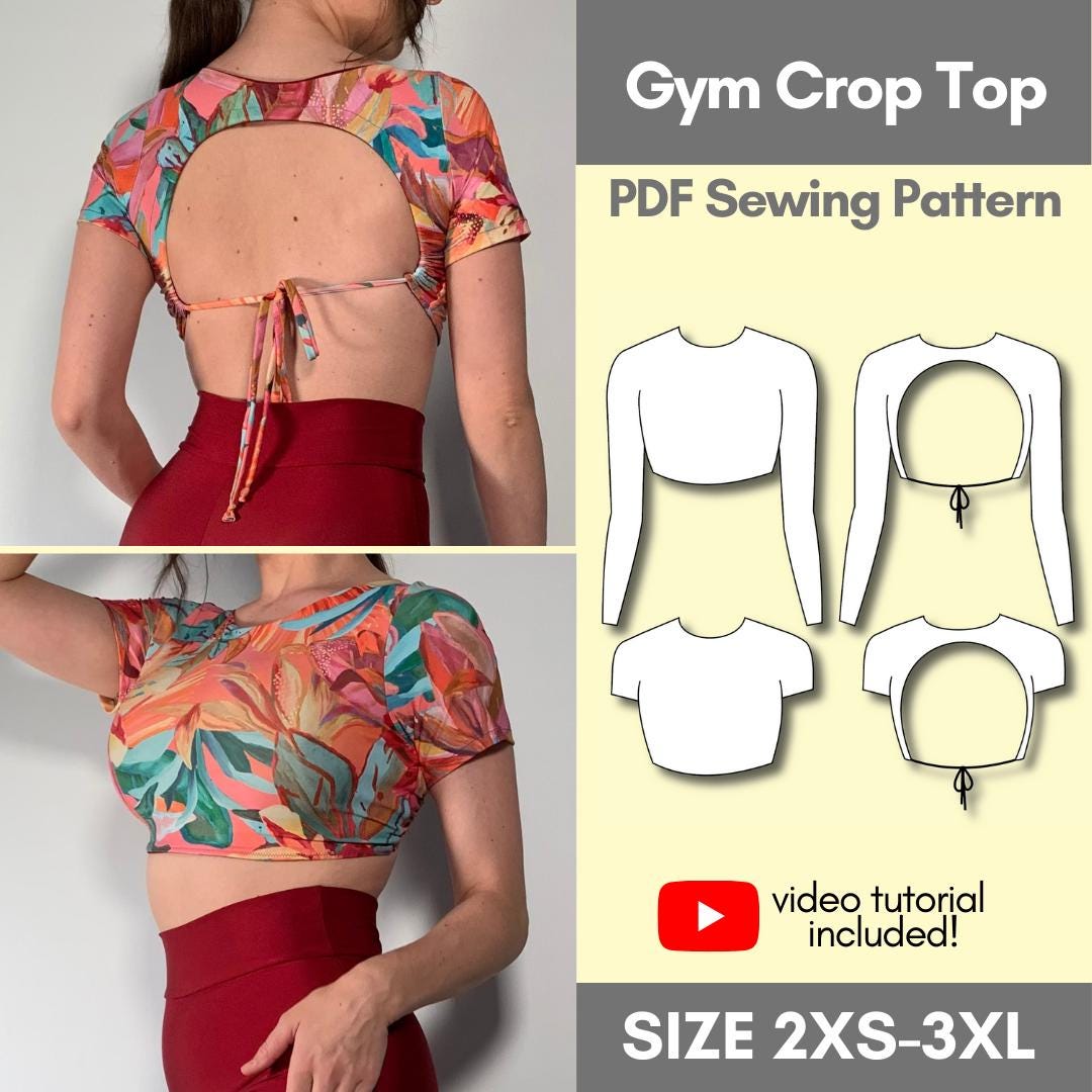Backless Crop Top PDF Sewing Pattern - Etsy