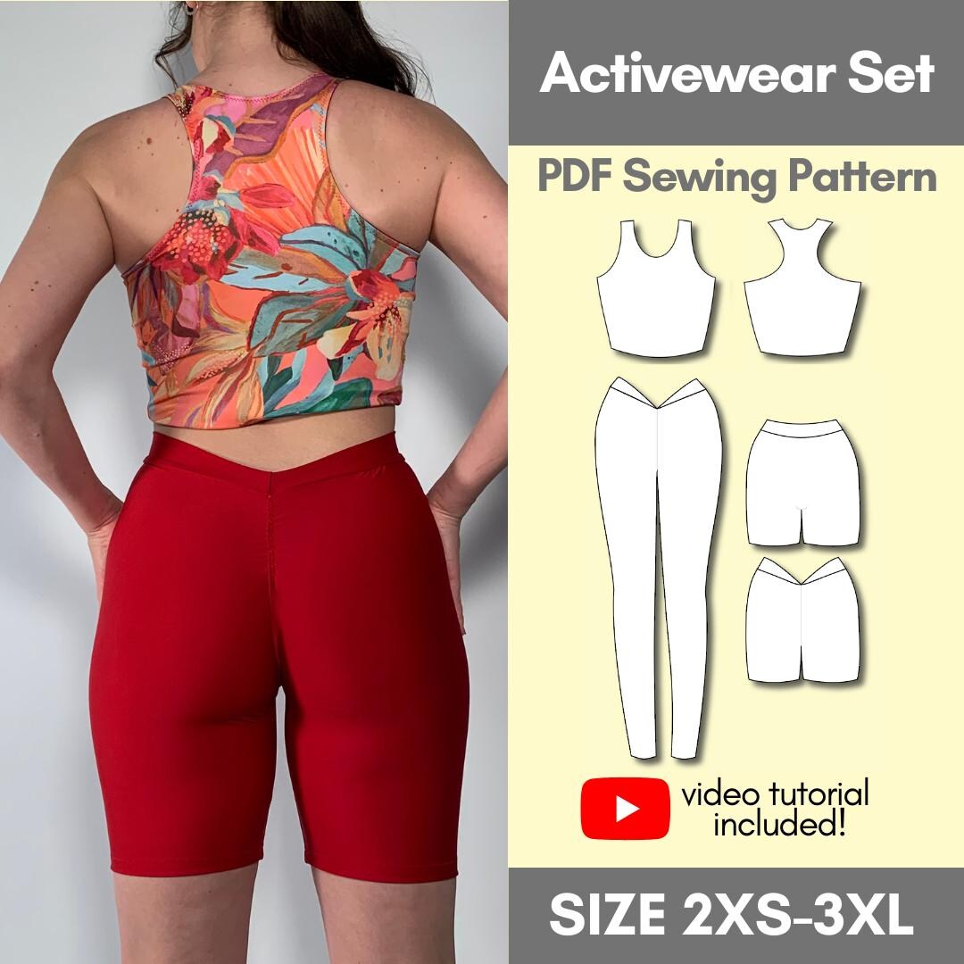 V-back Shorts Set PDF Sewing Pattern - Etsy