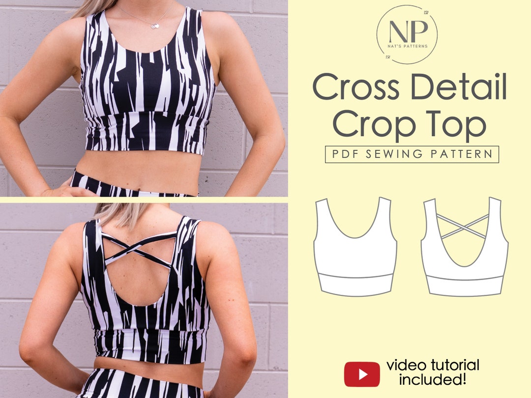 Cross Detail Crop Top PDF Sewing Pattern Make Your Own - Etsy