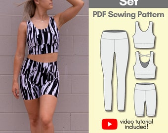 High Waist Leggings and Bike Shorts PDF Sewing Pattern Make Your Own ...