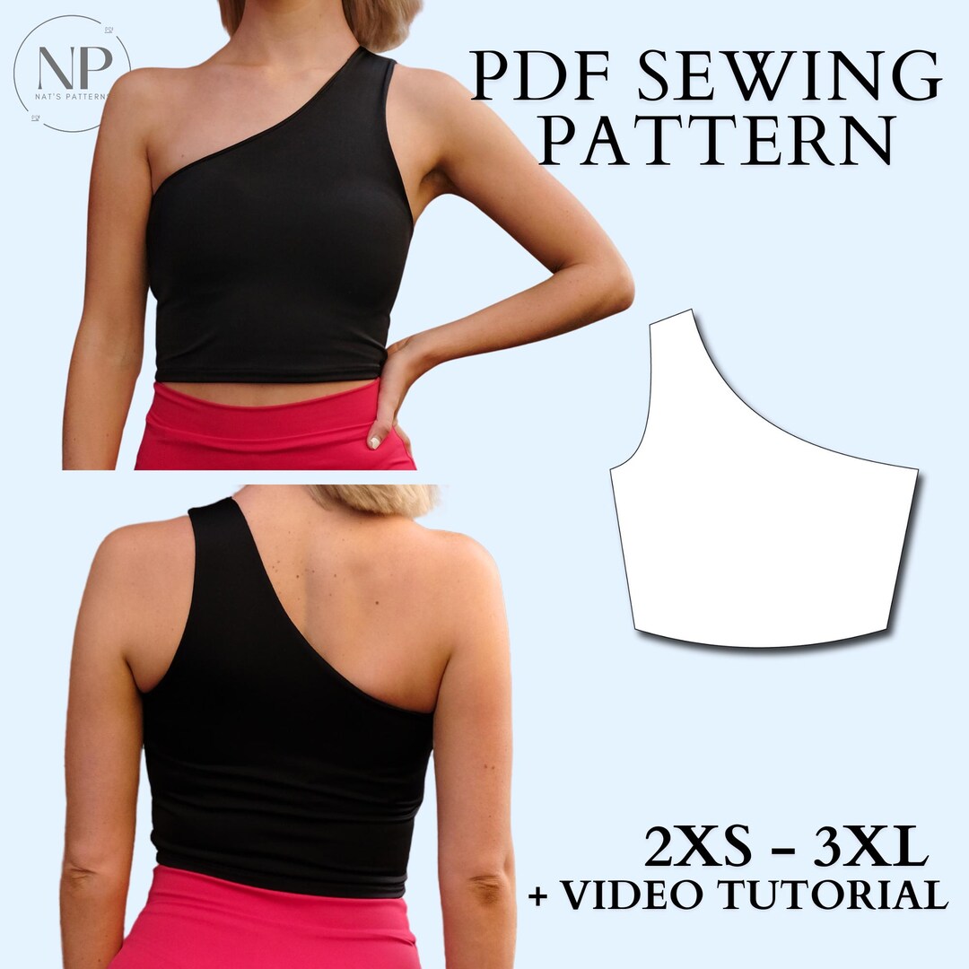 One Shoulder Crop Top PDF Sewing Pattern | Nat's Patterns - Etsy
