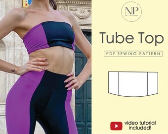 One Shoulder Crop Top PDF Sewing Pattern Nat's Patterns - Etsy