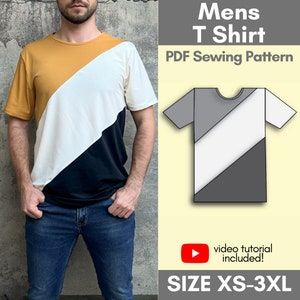 Mens T Shirt PDF Sewing Pattern | Nat's Patterns - Etsy