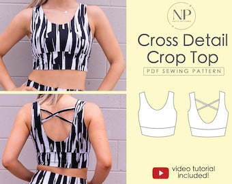 Triangle Crop Top Sewing Pattern PDF Halter (Instant Download) - Etsy