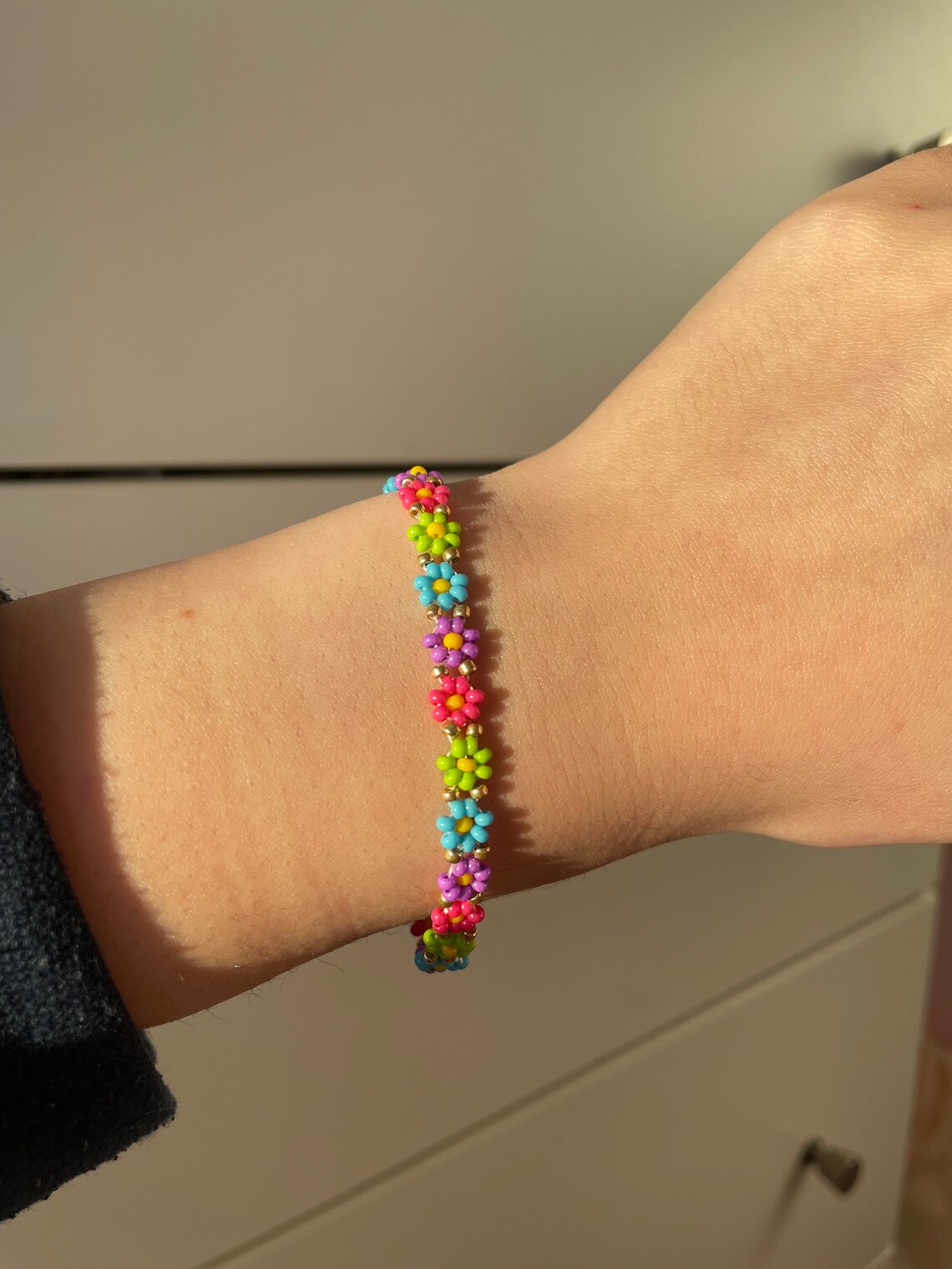 Daisy Chain Bracelet Customizable Dainty Minimalistic - Etsy