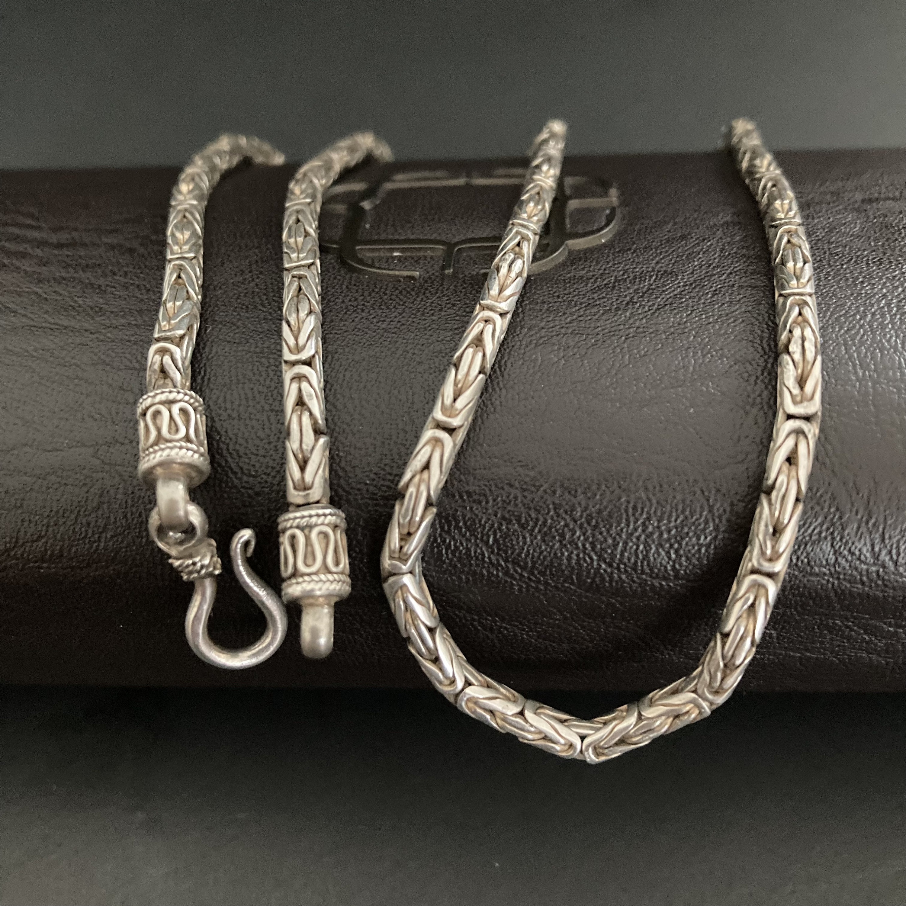 Vintage Sterling Silver Byzantine Box Chain 18 Inches, Handmade Silver ...